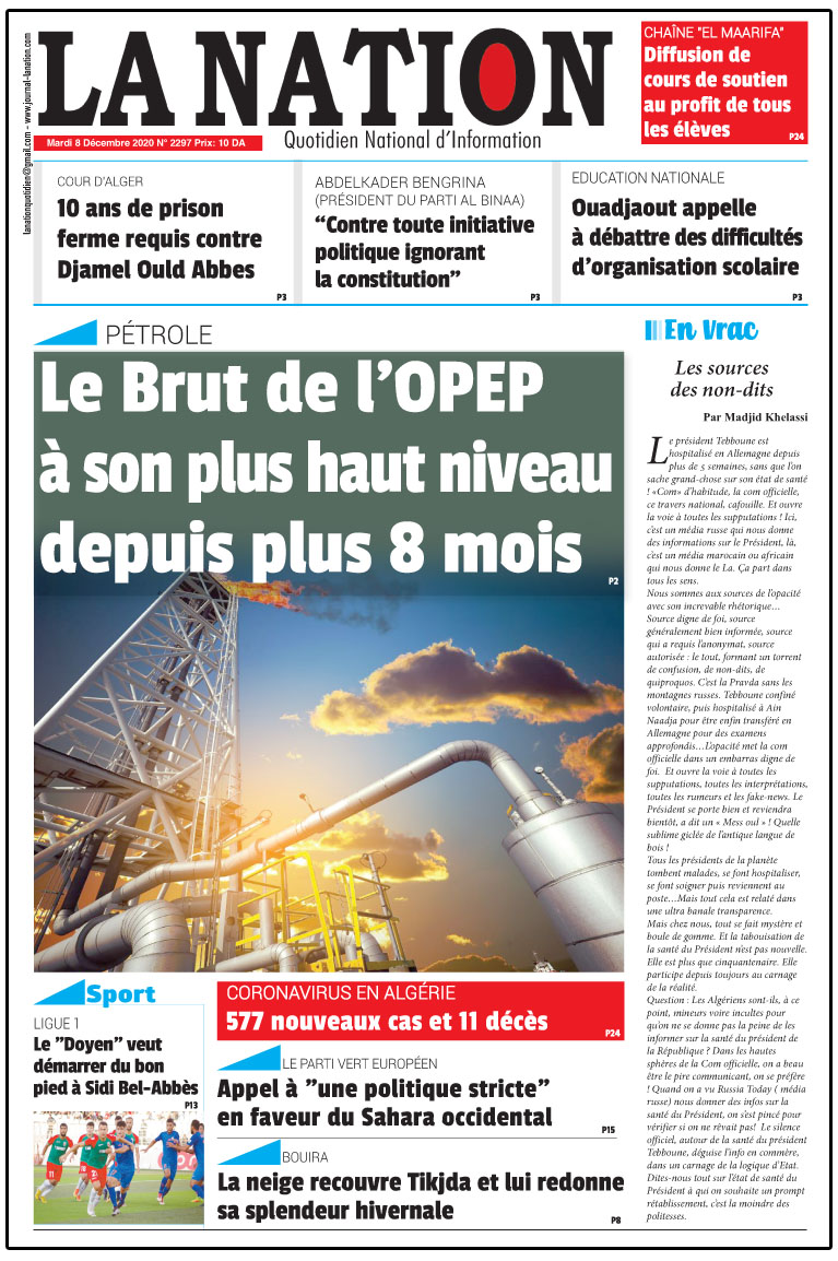 Edition du 08/12/2020 : - LA NATION