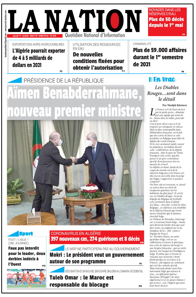 Edition du 06/07/2021 : - LA NATION