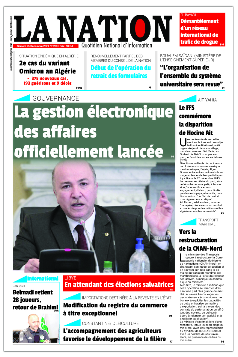 Edition du 25/12/2021 : - LA NATION
