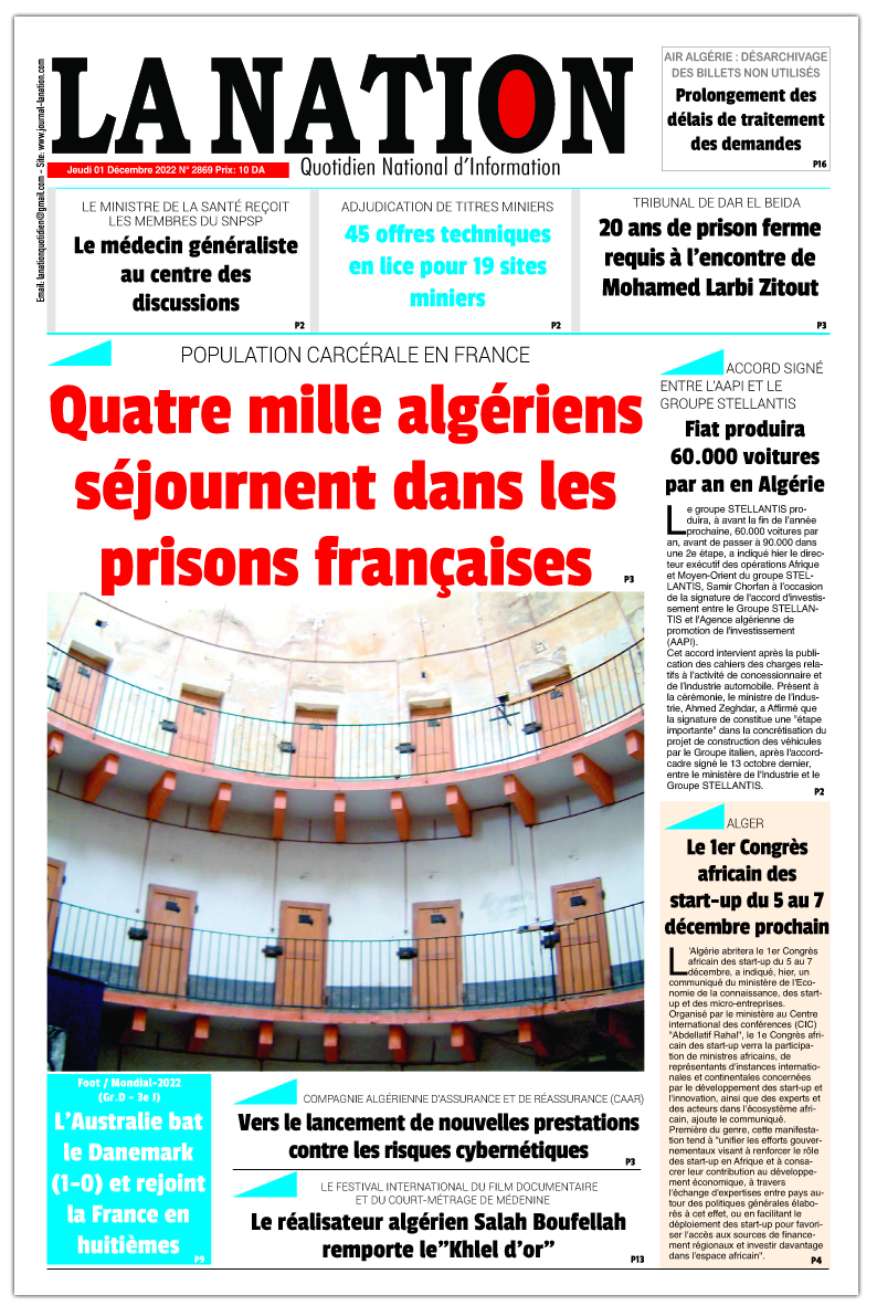 Edition du 01/12/2022 : - LA NATION