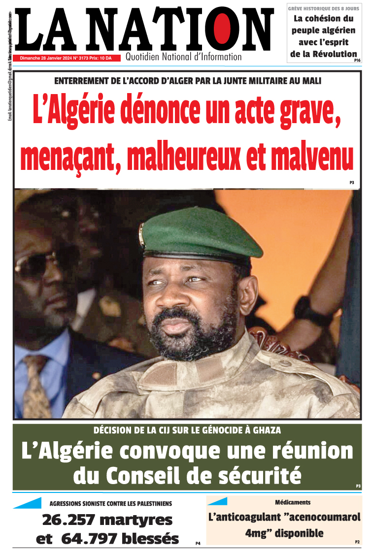 Edition JOURNAL LA NATION N°3173 du 28/01/2024 : - LA NATION