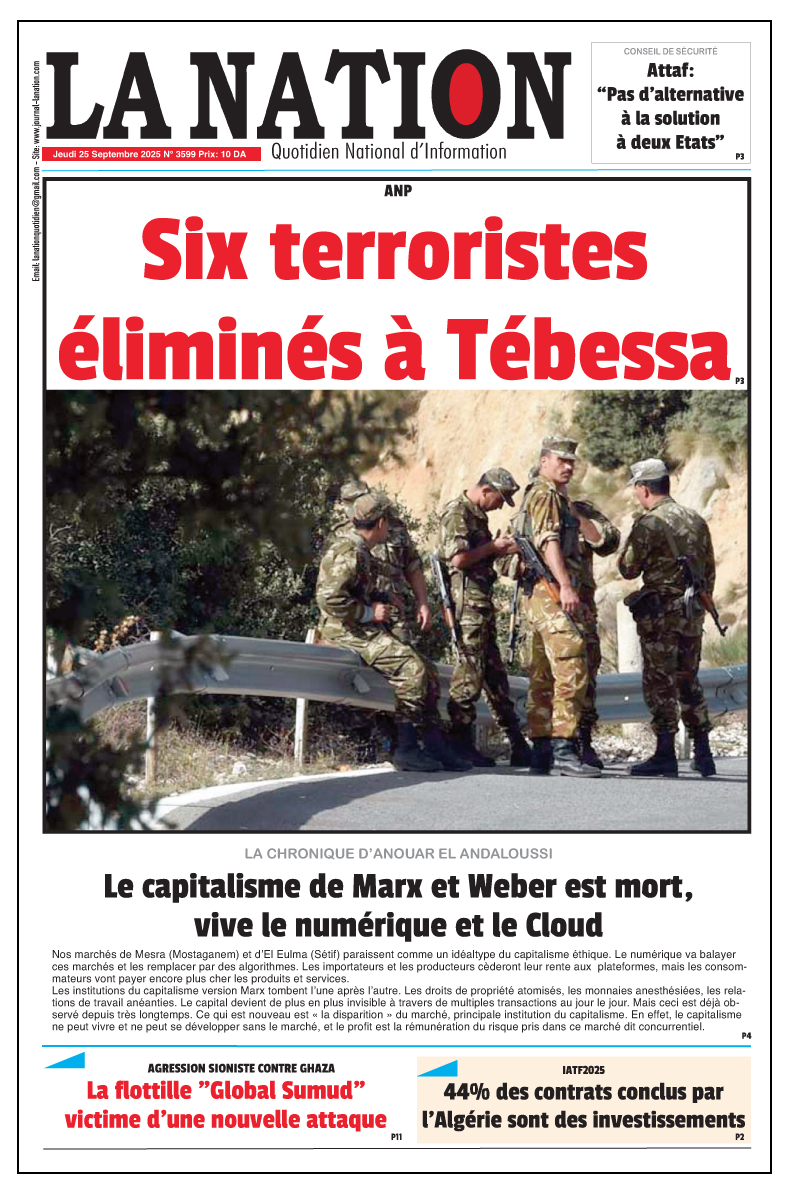 Edition JOURNAL LA NATION N°3599 du 25/09/2025: - LA NATION
