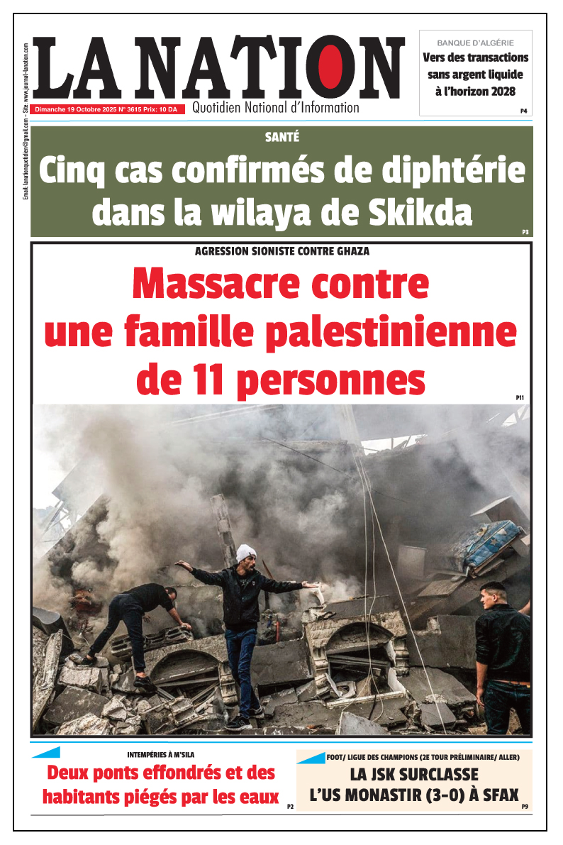 Edition JOURNAL LA NATION N°3615 du 19/10/2025: - LA NATION